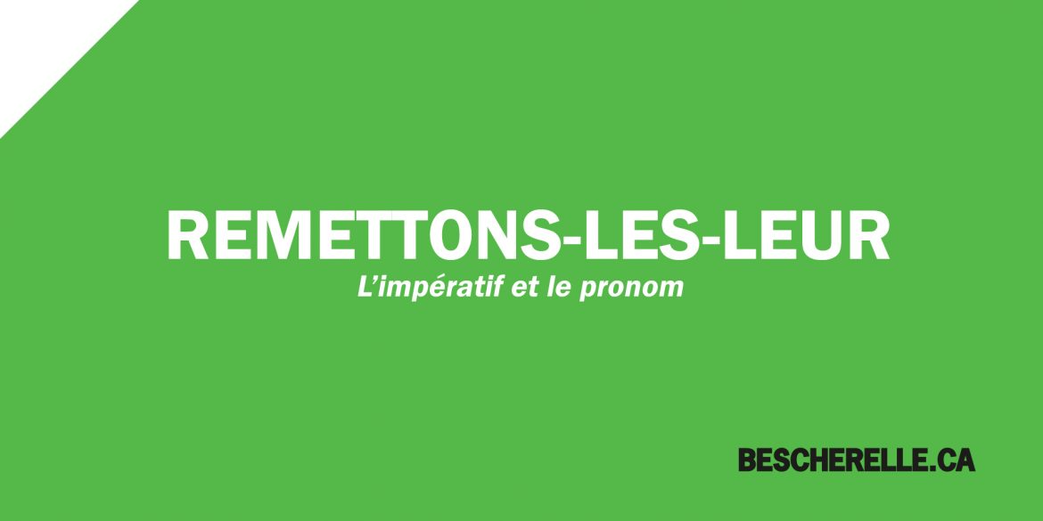 L’impératif et les pronoms - Bescherelle